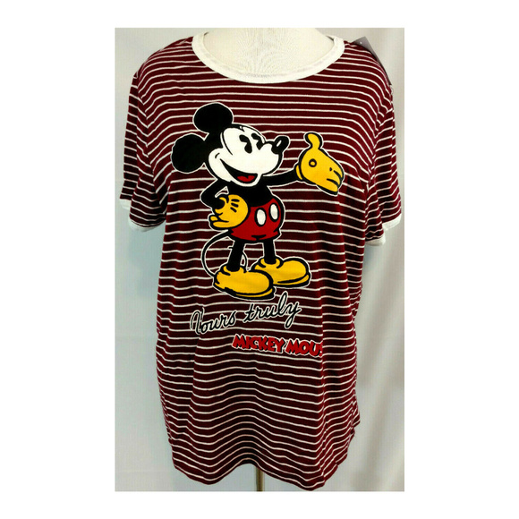 Disney | Tops | Mickey Mouse Plus X Tee Top Womens Graphic Stripe ...